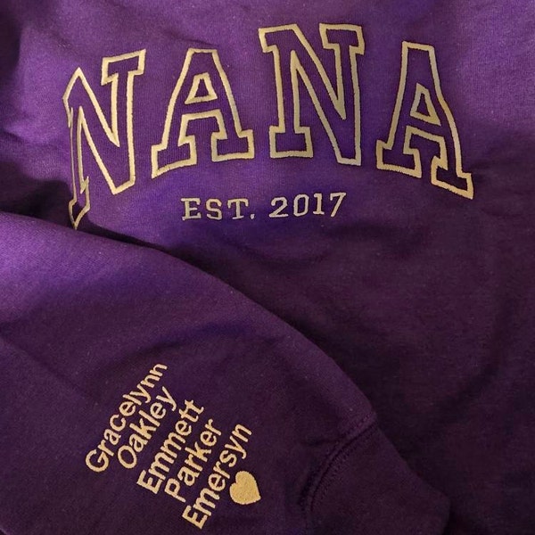 Custom Bridesmaid Embroidered Sweatshirt Date On Sleeve Bride On Neckline Personalized