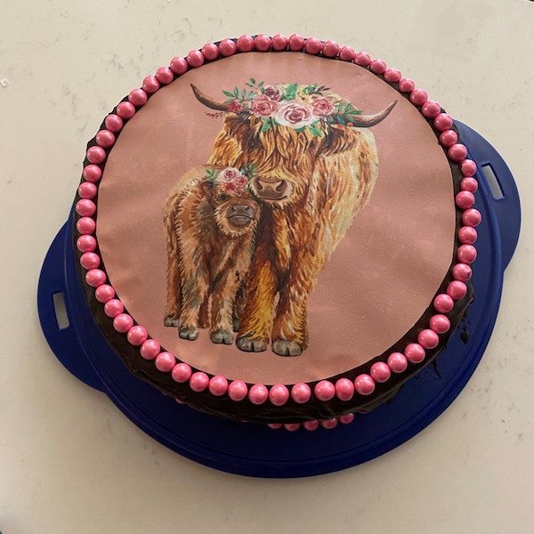 Highland Cow Edible Image | Cookie Edible Image | Fluffy Cow Print ...