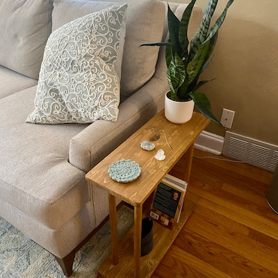 Narrow Side Table for Livingroom Couch Table Solid Wood Sofa - Etsy
