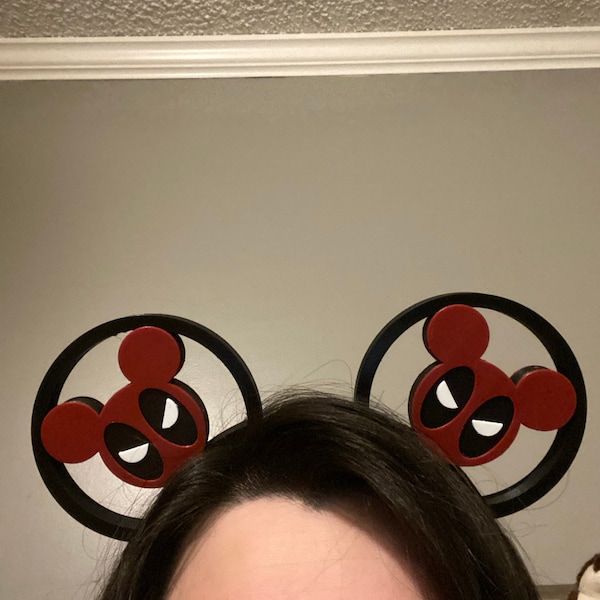 Deadpool 3D Printed Mickey Mouse Ears Illusionears Headband - Etsy