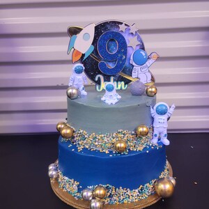 Topper de pastel espacial, fiesta de cumpleaños espacial, decoración de ...