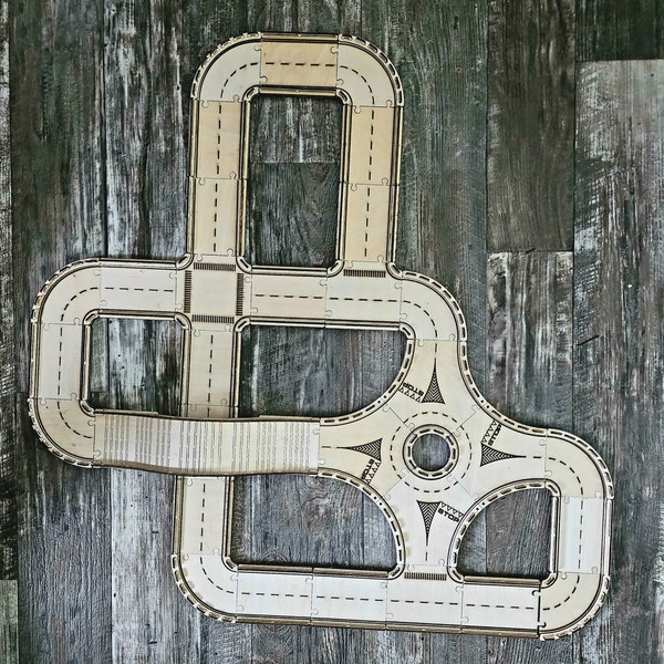 Wooden Auto Track System Vector File for Laser Cutting – 3mm and 4mm ...