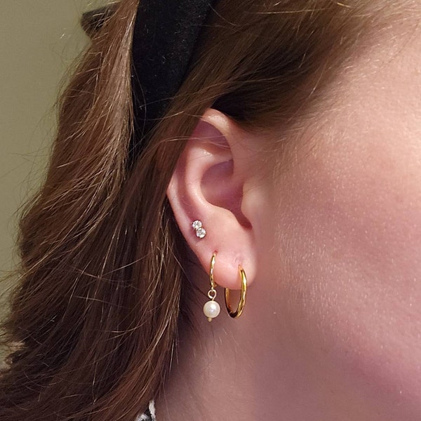 Stacking Hoop Earrings Set by Caitlyn Minimalist • Thin Hoop Earrings ...