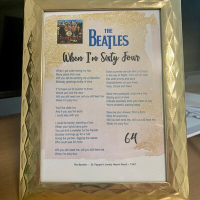Yesterday Print the Beatles Beatles Lyrics From the Singles Collection ...