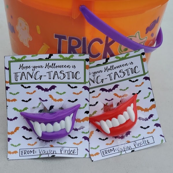 Printable Fang-tastic Halloween Card. Halloween Vampire Fang Cards ...