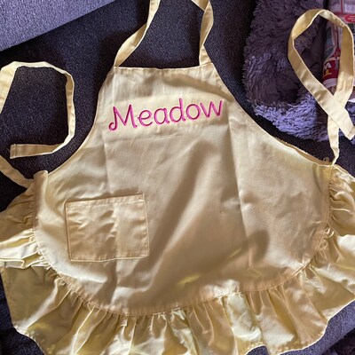 Toddler Ruffled Apron Child Apron Kid Apron Custom Apron Monogrammed ...