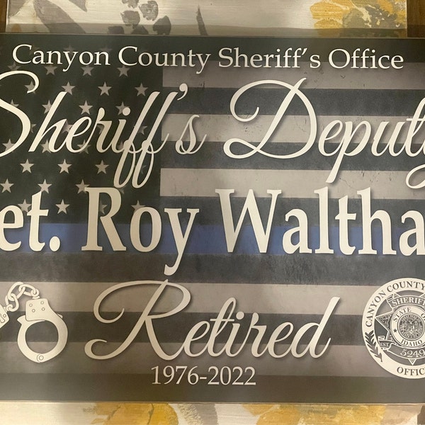 Police Officer Retirement Sign, Police Retired Sign, Police Gift ...