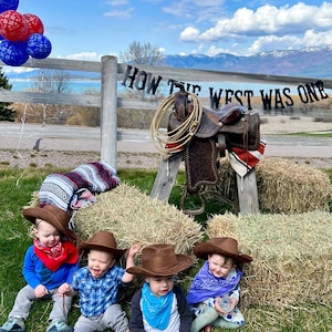 How the West Was One First Rodeo Birthday Party, Customized Banner ...