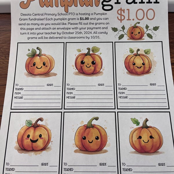 Boo Gram Fundraiser Flyer Template for School Order Form, Fall ...