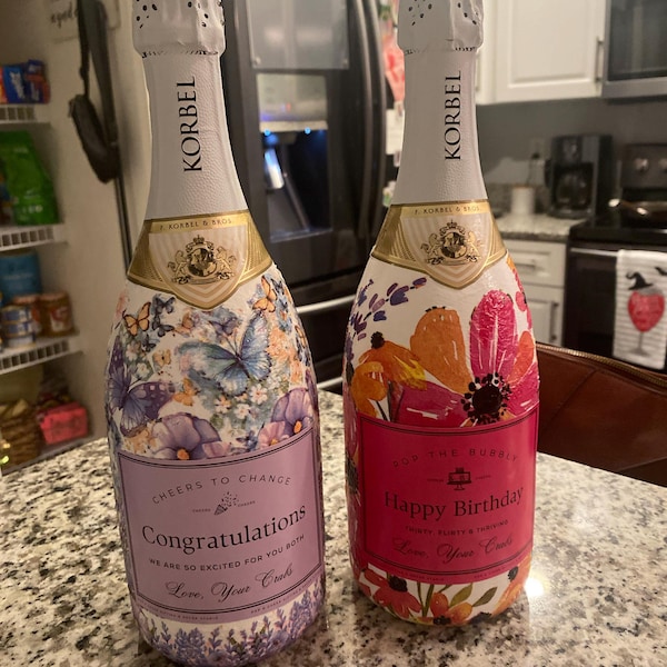 Digital Download Prosecco Label, Custom Prosecco Label, Champagne ...