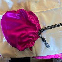 100% Pure Silk Sleep Bonnet Sleep Cap, Wine Charmeuse Silk, Adjustable ...