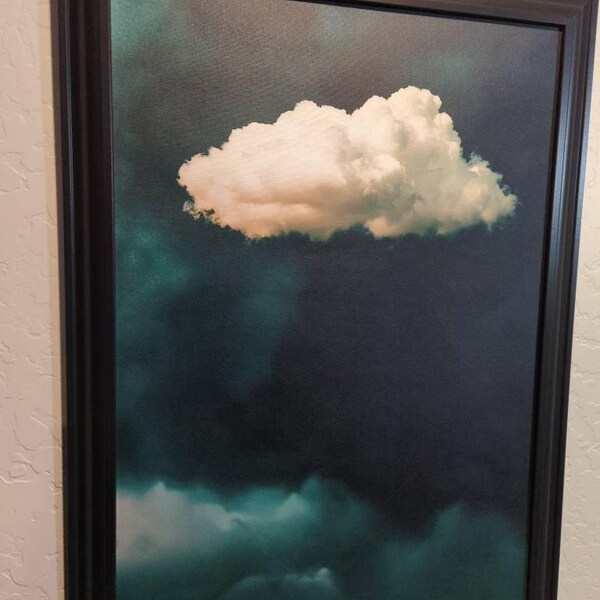Deep Blue Cloud Art Print, Moody Sky Art, Dark Green Blue Art, Deep Teal Wall Art, Deep Blue ...