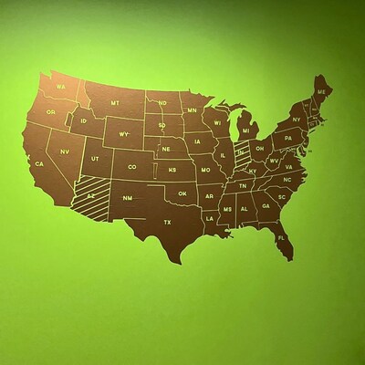 Medium United States Time Zone Map MULT-COLOR Wall Decal Custom Vinyl ...
