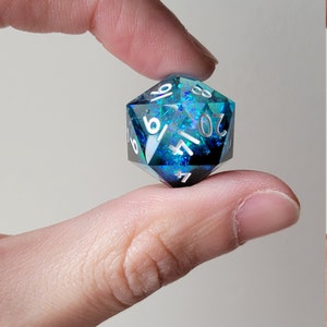 Stardust Geode Holographic Handmade Resin Sharp Edge Dice Set for Dnd ...