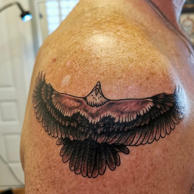 Eagle Tattoo Upper Back
