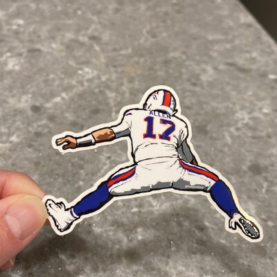 JOSH ALLEN Buffalo Bills Jumping Sticker Weatherproof Vinyl Hydroflask ...