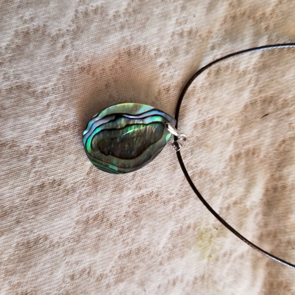 Abalone Shell Pendant, Teardrop Shell Pendant, Abalone Paua Necklace ...