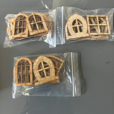 10 Pack MDF Wooden Fairy Door Windows Fairy Accessories Miniature ...