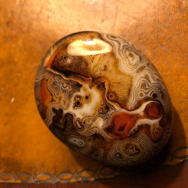 AAA Natural Aquatic Plant Agate Banded Crystal Polished Pendant Palm ...