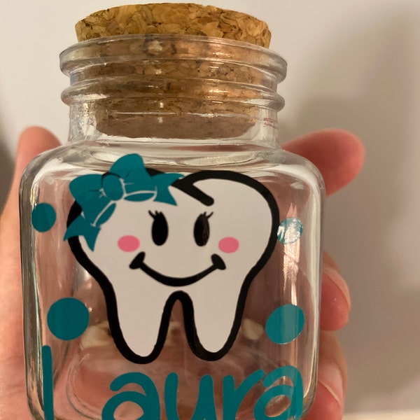 Tooth Fairy Jar, Personalized Tooth Jar, Baby Tooth Storage, Baby ...