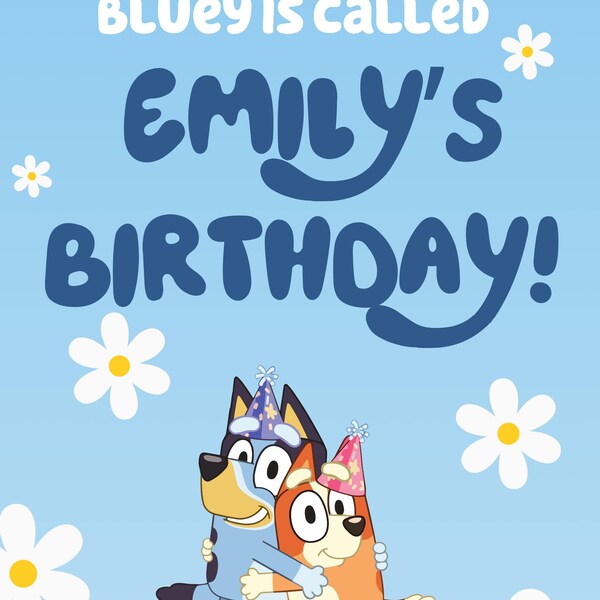 Bluey Birthday Four Real Life Pink Invitation | Digital Download - Etsy