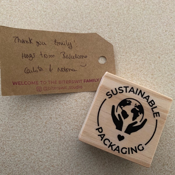 Sustainable Packaging Stamp for Small Business, Recycle Stamp for ...
