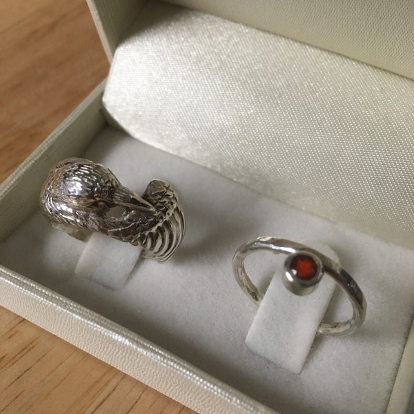 Raven Ring With Fire Opal Companion - Mythical Crow Ring for Witches ...