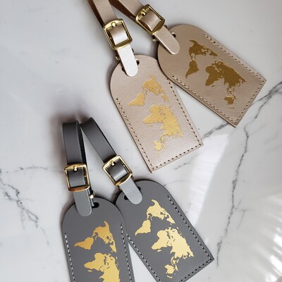 World Map Luggage Tags Wedding Favors Travel Gifts, Bridesmaid Gift ...