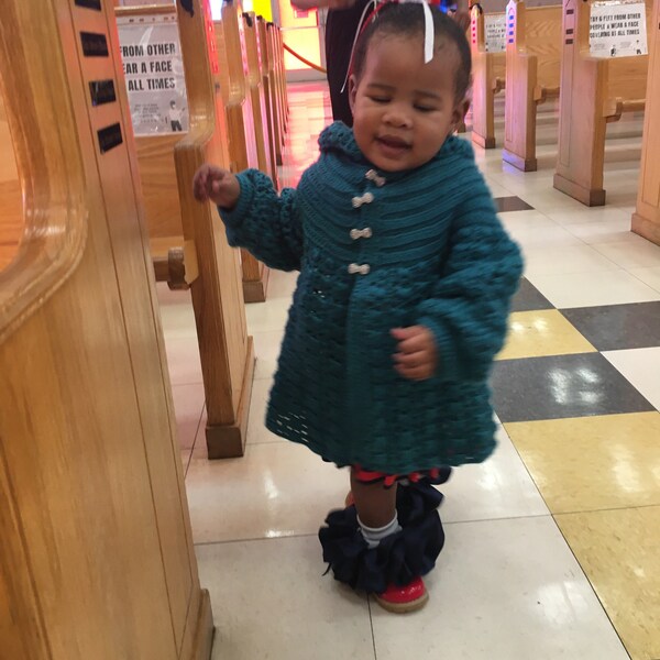 Baby Hooded Jacket Vintage Crochet Pattern 16''-20'' Boy Girl Crochet ...