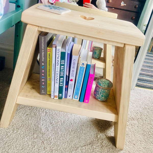 Handmade Rustic Wooden Children's Stool | Milking Stool With Heart ...