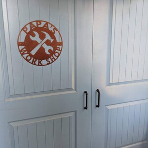 Personalized Fathers Day Sign for Dad Papas Work Shop Metal - Etsy