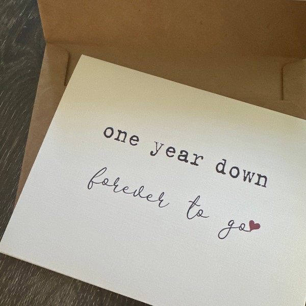 One Year Anniversary Gift / One Year Down. Forever to Go / 1st ...