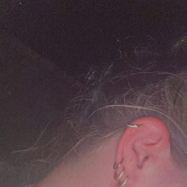 20G/18G/16G Dangle Heart CZ Drop Stud Push Pin Labret, Helix Cartilage ...