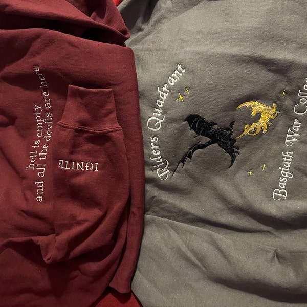 Riders Quadrant Sweatshirt/ Licensed Fourth Wing Merch/ Embroidered ...