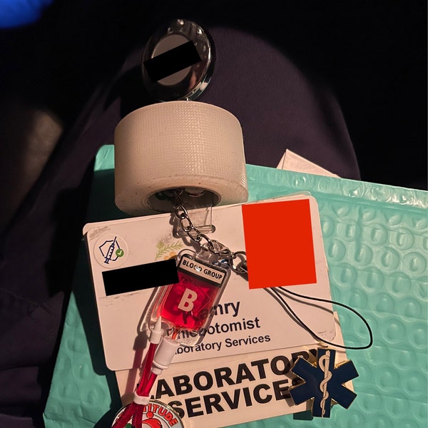 Blood Bank Key Chain,blood Bank Badge Reel, ABO Key Chain, Blood Type ...