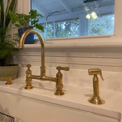 Unlacquered Brass Side Spray Kitchen, Solid Brass Sprayer With High ...