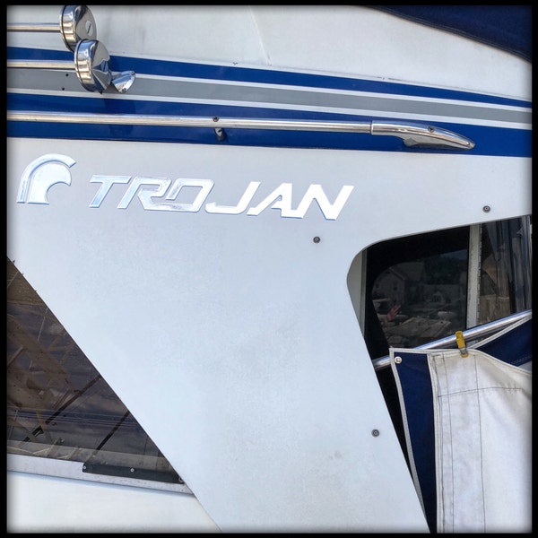 Trojan Boat Emblem 28" Chrome + FREE FAST Delivery DHL Express - Raised ...