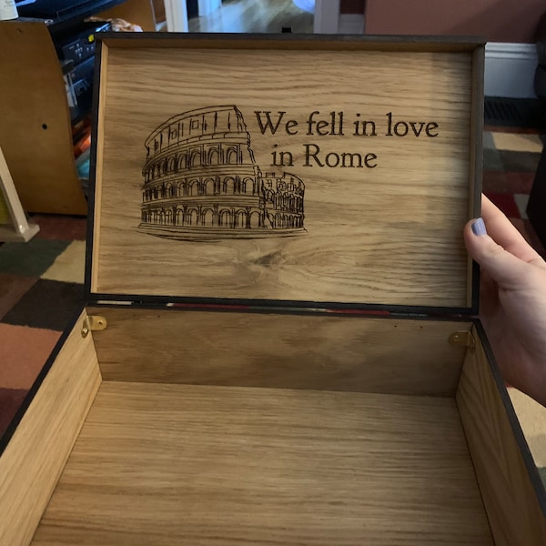Custom Memory Keepsake Wooden Love Box With Personalization - Wedding ...