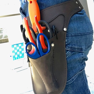 Long Leather Hammer Loop With Pockets for Box Knife and - Etsy