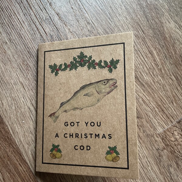Got You A Christmas Cod - Funny Pun Christmas Cards - Punny Holiday ...