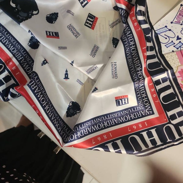 Howard University HU Silk Scarf Red, White, Blue Top Selling Design - Etsy