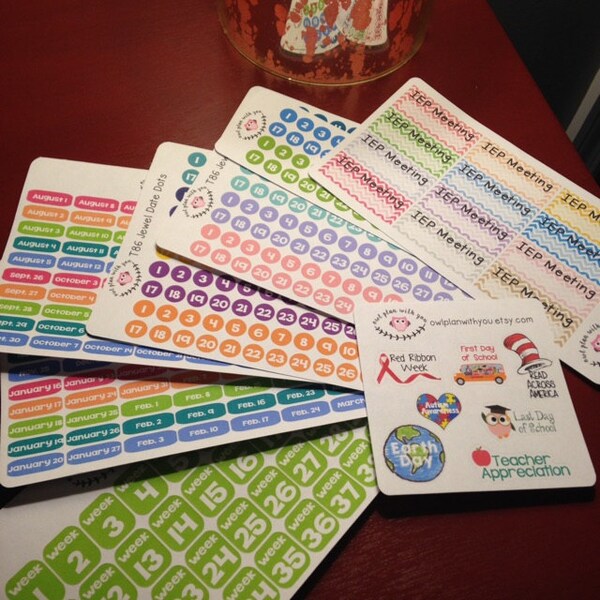 T06 || 12 Chevron IEP Meeting Stickers - Etsy