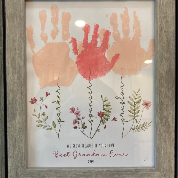 Personalized Mother's Day Handprint Art, Mom Birthday Gift | Gift for ...