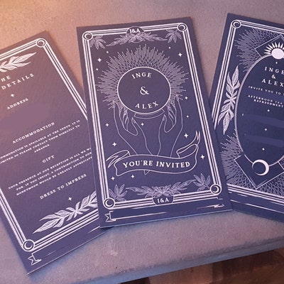 Unique 'THE LOVERS' Tarot Card Invitation, Personalised Invitation RSVP ...