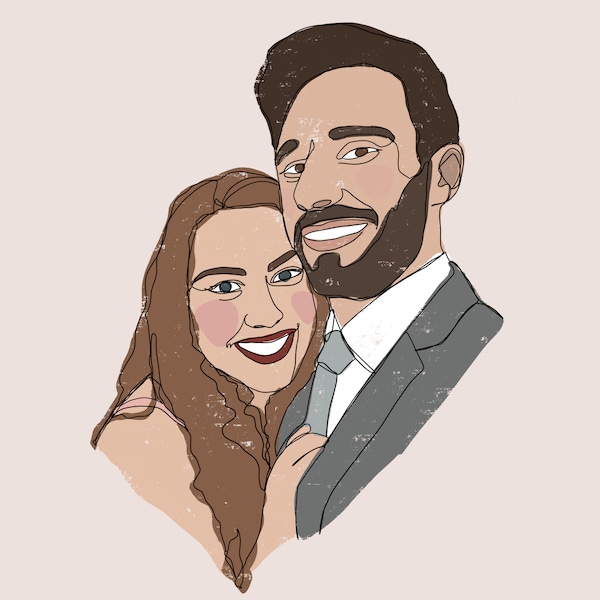Custom Hand Drawn Illustration of TWO - Etsy