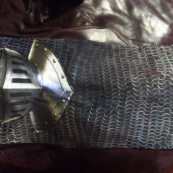 Black Knight Armor Face Mask & Chainmail Realistic Design Neck Gaiter ...