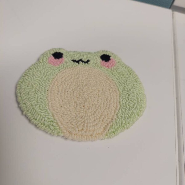 Punch Needle Coasters, Cute Mug Rug, Hand Tufted Mug Rug, Drink Coaster ...