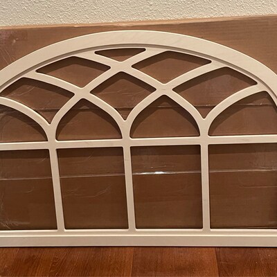 Half Arched Window Frame, Farmhouse Frame, Faux Arch Window, Stained ...
