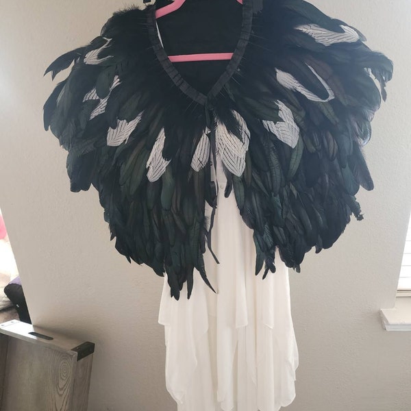 Black Feather Cape Wicker Man Viking Warrior Feather Cape Ritual ...