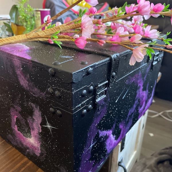 Galaxy Box Hand Painted Chest Outerspace Original Art Jewelry Wooden ...